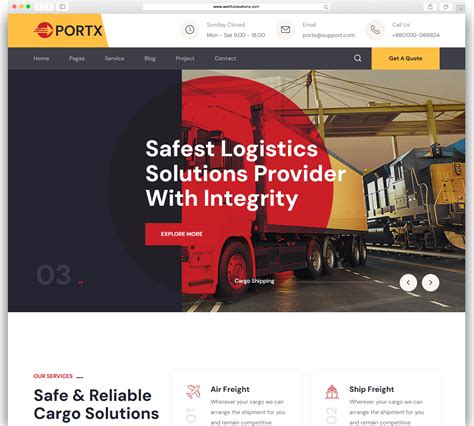 Portx Logistics And Transportation Wordpress Theme Webful Creations Vision