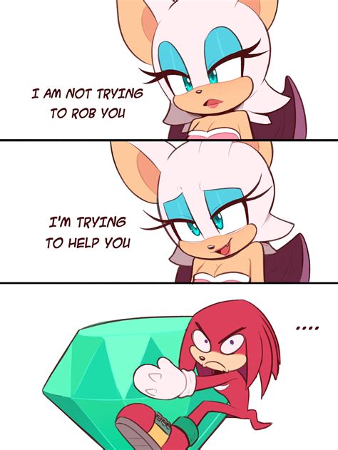Rouge The Bat And Knuckles The Echidna Sonic And 2 More Drawn By