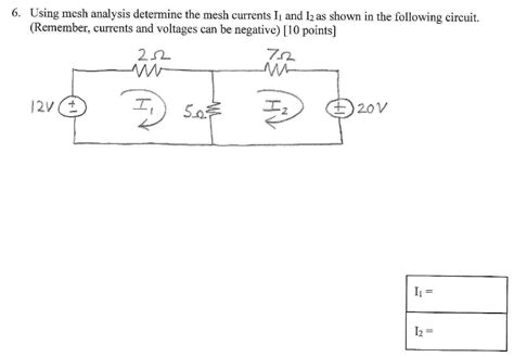 solved 6 using mesh analysis determine the mesh currents 11