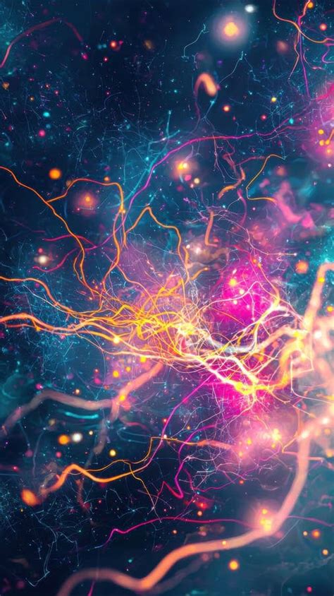 Intricate Visualization Of Neurons And Neural Connections In A Colorful