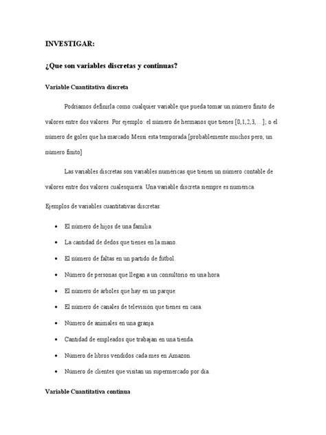 Variables Discretas Y Continuas Pdf Variable Aleatoria