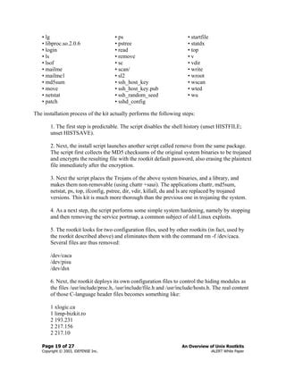 An Overview Of Unix Rootkits PDF Operating Systems Computer Software And Applications
