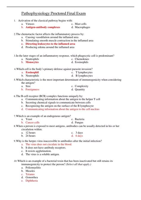 Ati Pathophysiology Proctored Final Exam Pathophysiology Stuvia Us