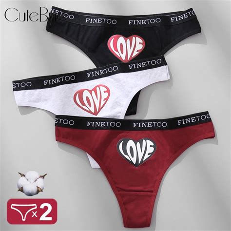 Cute Byte Women Cotton Underwear Love Sticker Letter M Xxl Panties G String Lingerie Female