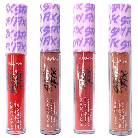 Batom Líquido Stay Fix Ruby Rose Kit 08 Unid Site De Make Virtual Make Fornecedora De