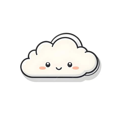 Premium Photo Cute Kawaii Cloud Vector Illustration Isolated On White
