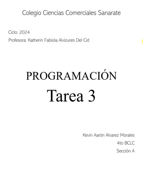 Tarea 3 Programación Pdf