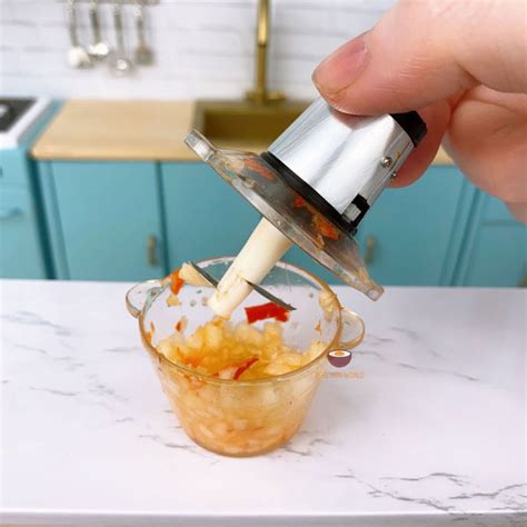Miniature Real Food Processor In Black Tiny Food Cooking Shop Real Mini World