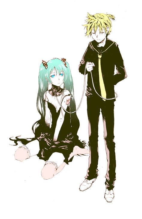 Hatsune Miku And Kagamine Len Vocaloid Drawn By Tamaoki Benkyou Danbooru