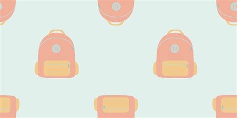 손으로 그린 배낭 또는 학교 가방 원활한 패턴 벡터 평면 또는 만화 Illustration 직물 포장지 티셔츠 섬유 포스터 카드 스크랩북 벽지 또는 배경에 이상적입니다