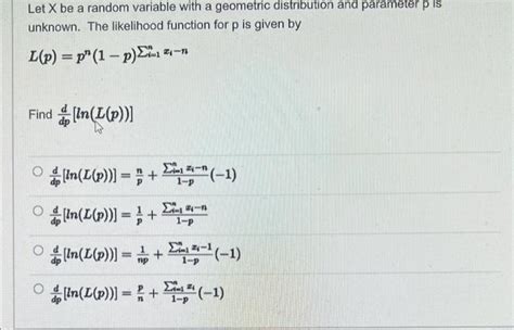 Solved Let X Be A Random Variable With A Geometric Chegg