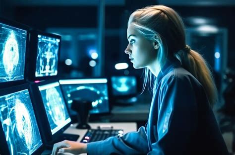 Premium AI Image Woman Working With X Ray Images Computed Tomography