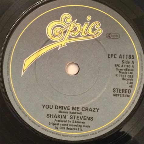 Shakin Stevens You Drive Me Crazy Used Vinyl Record 7 H8100z Eur