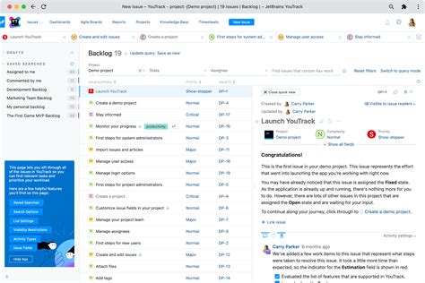 Issue Tracking Features Youtrack