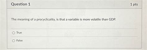 Solved Question 11 ﻿ptsthe Meaning Of A Procyclicality Is