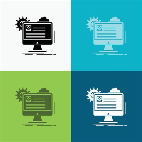 Account Profile Report Edit Update Icon Over Various Background Glyph Style Design