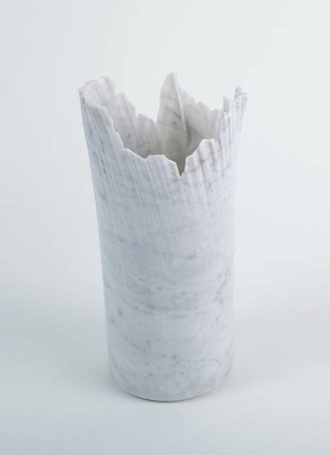 Monolith Eroded Marble Tableware By Shira Keret