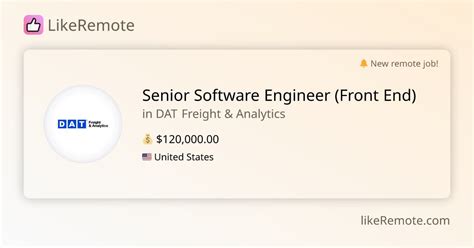 📩 senior software engineer front end at 🏢 dat freight and analytics