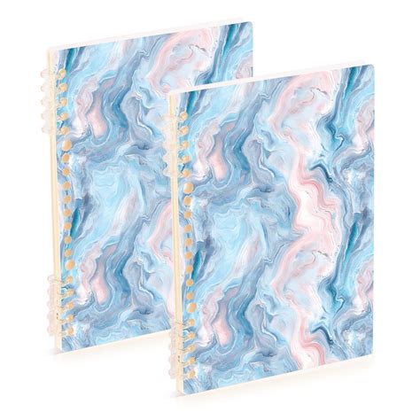 Pastel Pink Blue Marble Notebooks 2 Pcs 1 Subject Journal 60 Sheets A5