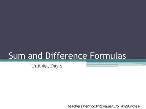 PPT Sum And Difference Formulas PowerPoint Presentation Free Download ID 3890246