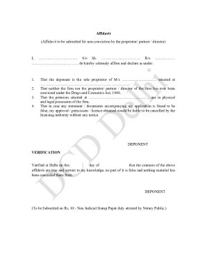 Fillable Online Affidavit Affidavit To Be Submitted For Non Conviction