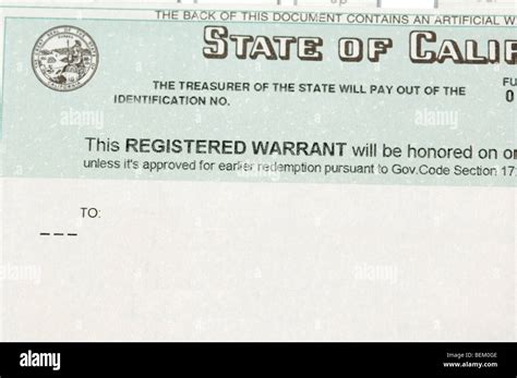 Cash Strapped California Issues Registered Warrant Also Known As An