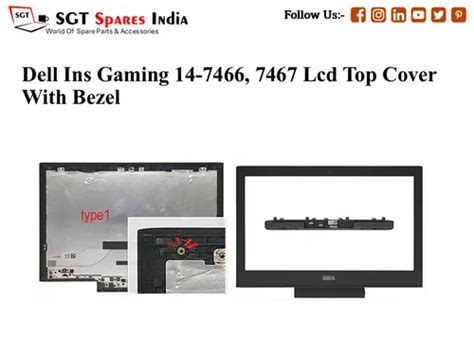 Laptop Lcd Top Cover With Bazel For Dell Ins Gaming 14 7467 7466 At