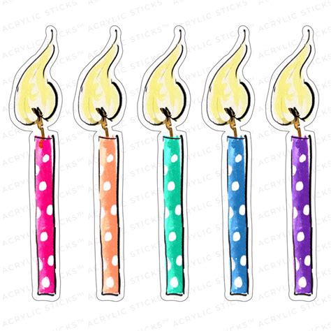Birthday Candles Top To Bottom Acrylic Stir Sticks Xo Acrylics