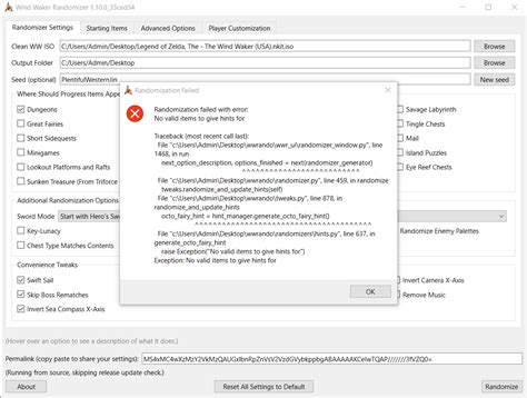 Randomizer Crashes When Starting With Every Item · Issue 329 · Lagolunaticwwrando · Github