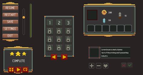 2d Pixel Ui Set 2d Icons Unity Asset Store