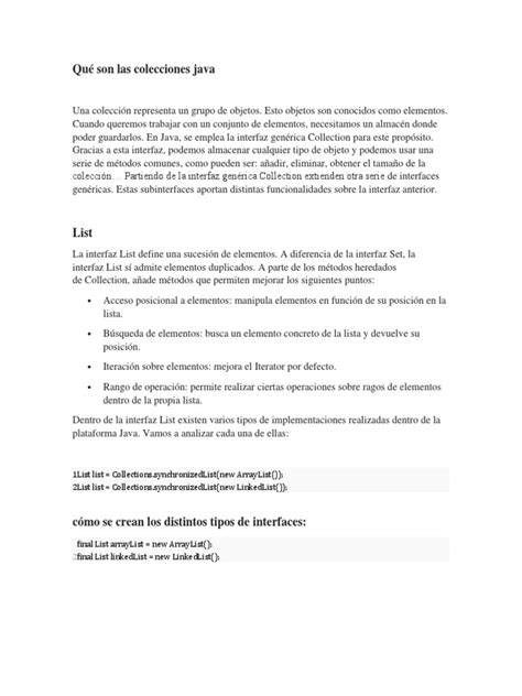colecciones java pdf java lenguaje de programación ingeniería