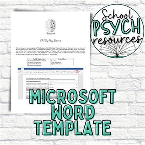 Conners 4 Report Template School Psychology Special Education