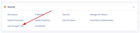 how to unhide let s encrypt on cpanel