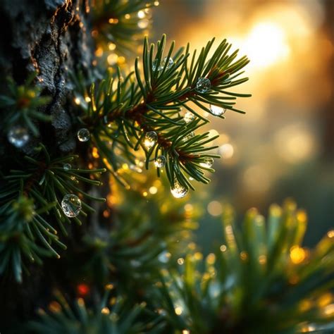 Free Glowing Pine Detail Image Pine Forest Nature Download At
