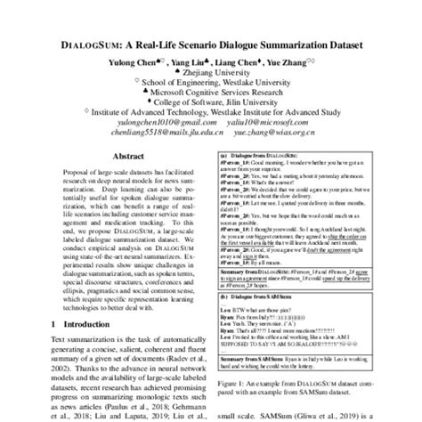 Dialogsum A Real Life Scenario Dialogue Summarization Dataset Acl Anthology