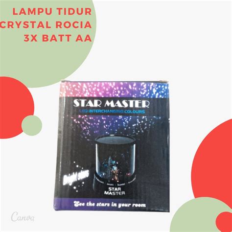 Jual Lampu Tidur Crystal Rocia 3x Batt Aa Lampu Proyektor Bintang Led