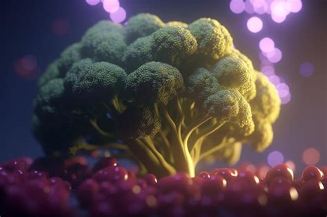 Premium Photo Cultivation Of Broccoli Under Artificial Uv Light For Premium Photo Cultivation Of Broccoli Under Artificial Uv Light For