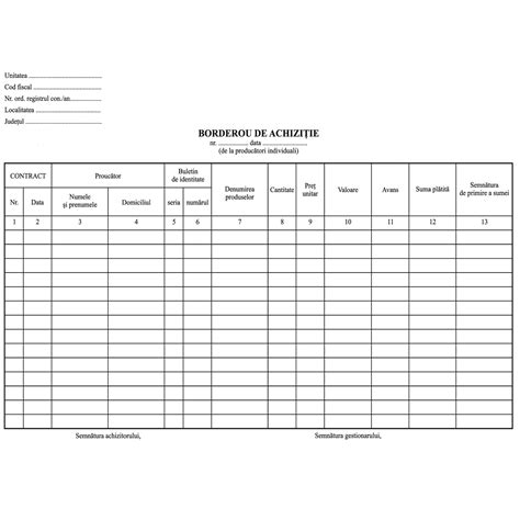Set 10 Bucati Borderou De Achizitii Format A4 Orientare Vedere 100 File Emag Ro