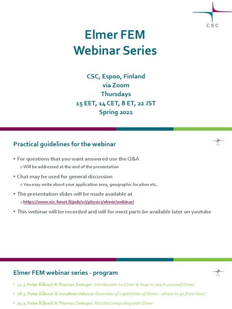 02 Elmerwebinar Multiphysics Pdf Finite Element Method Nonlinear System