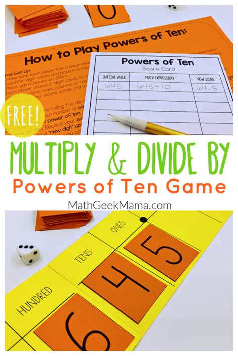 {free} multiply and divide by powers of ten game includes exponents