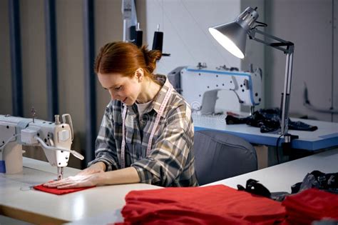 Textile Cloth Factory Working Process Tailoring Modern Clothes Young