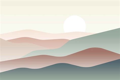 일본의 물결이 있는 풍경 베이지 브라운 옐로우 그린 그레이 화이트 산과 언덕 모래 언덕 자연과 생태학 호라손탈 오리엔테이션 소셜 미디어 엽서 및 포스터용 0명에 대한 스톡