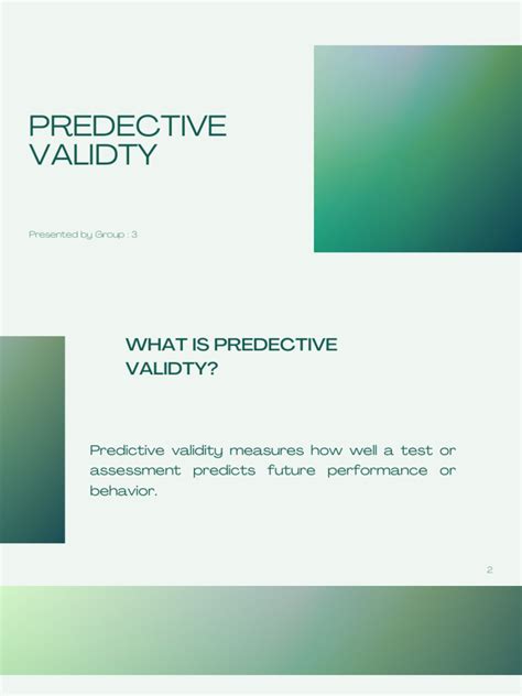 predictive validity pdf