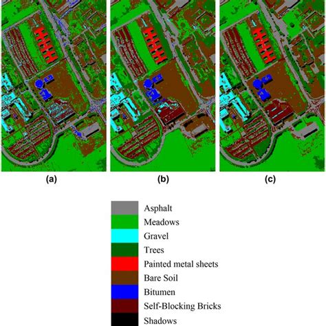 Classified Maps For The Indian Pines Image Obtained Using A