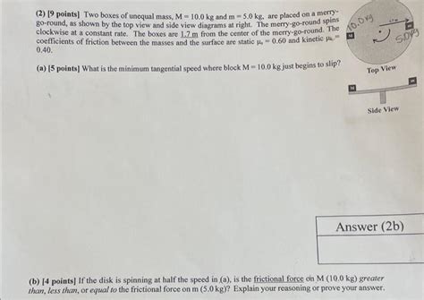 Solved 2 [9 Points] Two Boxes Of Unequal Mass M 10 0 Kg