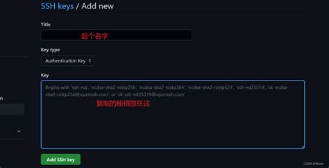 Github初次使用ssh时new Ssh Key详细步骤github Add New Ssh Key Csdn博客