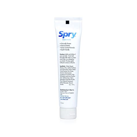 Spry Toothpaste Cinnamon No Fluoride 6 Pack