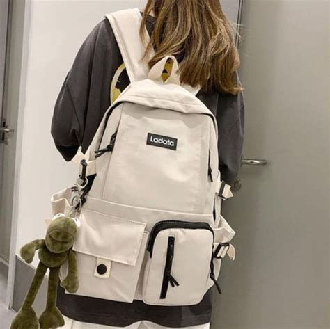쿠팡 아이보리 캐쥬얼 앤 데일리 백팩 연베이지 고등학생 대학생 코디 2023 백팩 가방 책가방