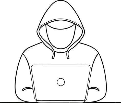 Premium Vector Computer Single Line Drawing Of A Computer Hacker Stereotype In A Line Art