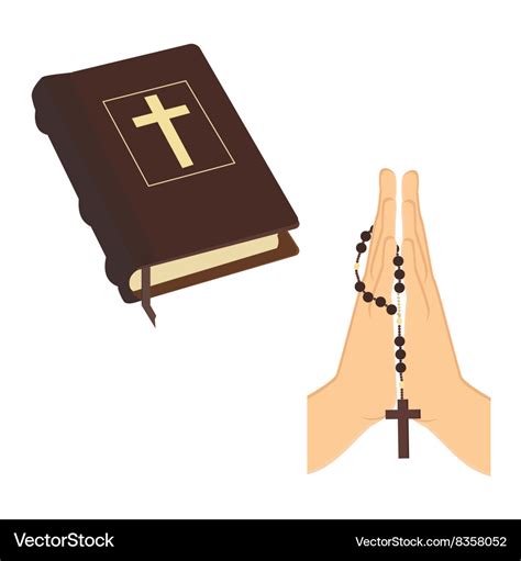 Bible And Praying Hands Royalty Free Vector Image